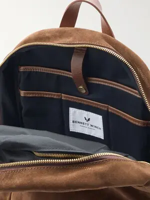 Bennett Winch Leather-trimmed Suede Backpack