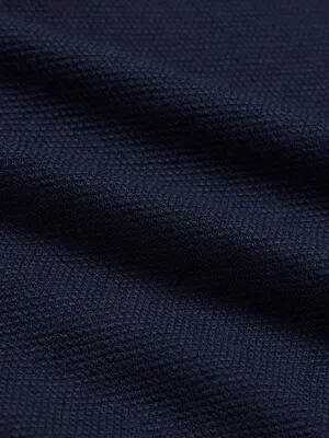 John Smedley Honeycomb-knit Merino Wool Crewneck Sweater - Blue