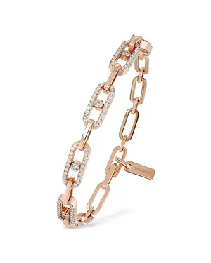 Messika 18k Yellow Move Link Diamond Open Chain Bracelet - Pink Gold
