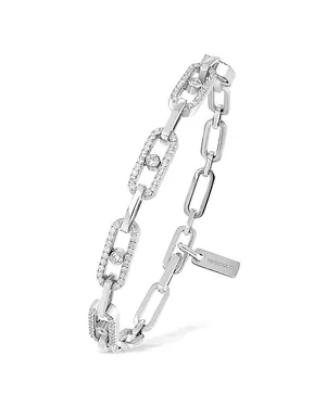 Messika 18k Yellow Move Link Diamond Open Chain Bracelet - White Gold