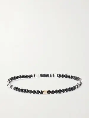 Luis Morais 14-karat Gold And Onyx Beaded Bracelet - Black