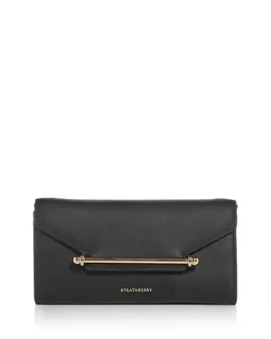 Strathberry Multrees Leather Convertible Wallet Shoulder Bag - Black