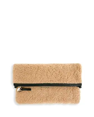 Clare V. Shearling Foldover Clutch