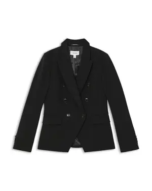 REISS Gabi Double Breasted Blazer - Black