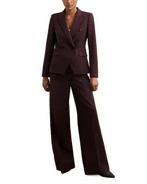 REISS Petite Gabi Peak Lapel Blazer - Berry