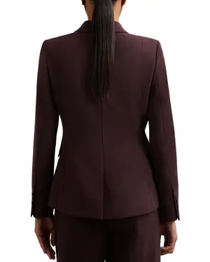 REISS Petite Gabi Peak Lapel Blazer - Berry