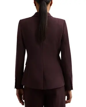 REISS Gabi Peak Lapel Blazer - Berry