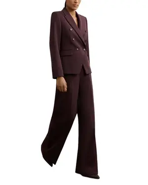 REISS Gabi Wide Leg Trousers - Berry