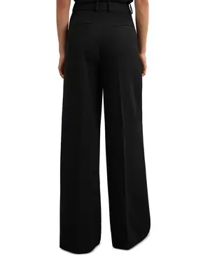 REISS Petite Gabi Wide Leg Pants - Black