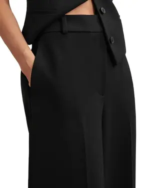 REISS Petite Gabi Wide Leg Pants - Black