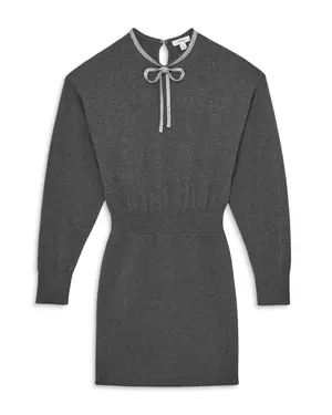 REISS Ria Chain Detail Knitted Mini Dress
