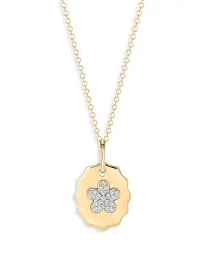 Phillips House 14k Yellow Diamond Forget Me Not Medallion Necklace - Gold