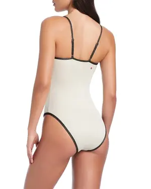 Red Carter Classic Metallic Tank One-piece Swimsuit