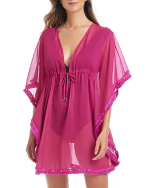 Bleu Rod Beattie Tie Front Caftan - Pink Punch