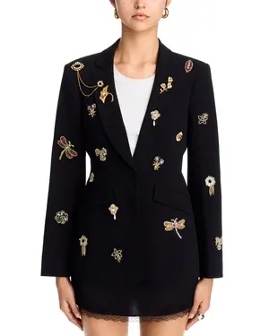 Cinq À Sept Cheyenne Brooches Blazer - Black