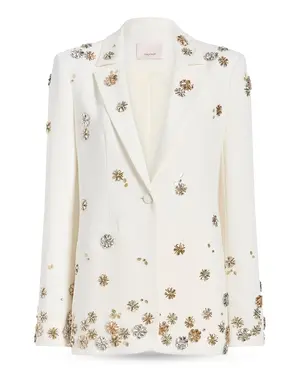 Cinq À Sept Floral Appliqué Blazer - Ivory