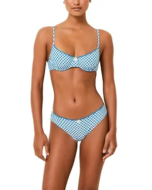 Solid & Striped The Daphne Bikini Top - Cosmic Blue Gingham