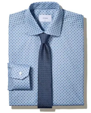 FERRAGAMO Silk Geometric Skinny Tie - Navy