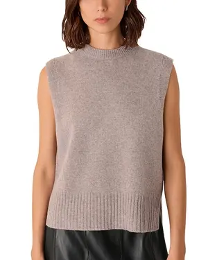 Whistles Sleeveless Wool Top - Neutral