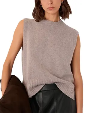 Whistles Sleeveless Wool Top - Neutral