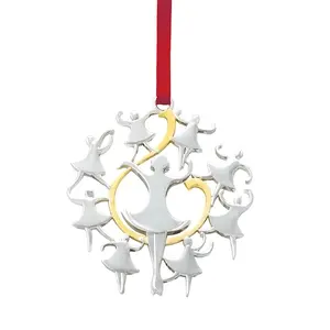NAMBE 12 Days Of Christmas Ornament 9 Ladies Dancing - Silver