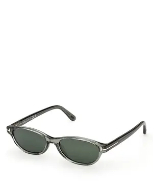 TOM FORD Sunglasses Oval Frame 52mm - Light Gray/green