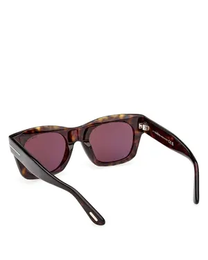 TOM FORD Square Sunglasses, 51mm - Havana/brown
