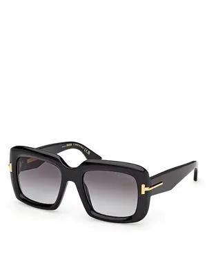 TOM FORD Square Frame Sunglasses - Black/smoke