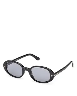TOM FORD Iggy Oval Sunglasses - Black/smoke