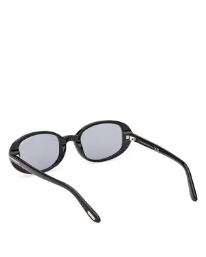 TOM FORD Iggy Oval Sunglasses - Black/smoke