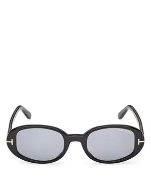 TOM FORD Iggy Oval Sunglasses - Black/smoke