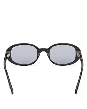 TOM FORD Iggy Oval Sunglasses - Black/smoke