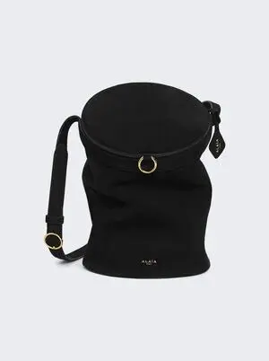 ALAÃA La Canette Medium Suede Bag - Black
