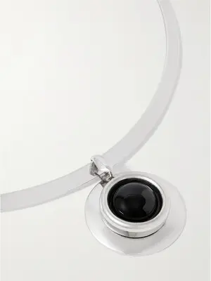 JENNIFER BEHR Alva -plated Onyx Pendant Choker