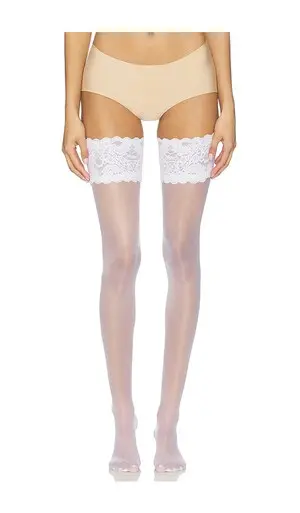 Wolford Satin Touch 20 Stay-up Tights - White