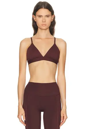 Nike Light Support Non Padded Triangle Sports Bra In Burgundy