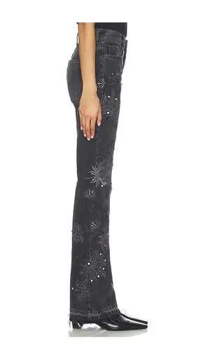 Free People Embellished Wide Leg Jeans