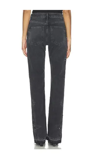 Free People Embellished Wide Leg Jeans