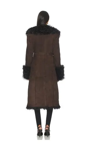 SUSANNA CHOW Daphne Shearling Suede Coat