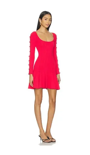 LoveShackFancy Seychelle Knit Eyelet Mini Dress - Candy Apple