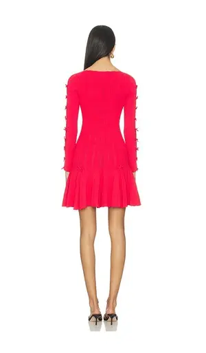 LoveShackFancy Seychelle Knit Eyelet Mini Dress - Candy Apple