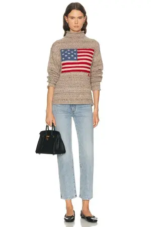 Ralph Lauren Mock Neck Sweater - Natural Multi