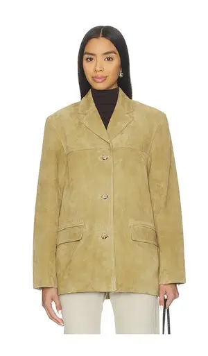 EAVES Aroa Suede Blazer Jacket - Palm