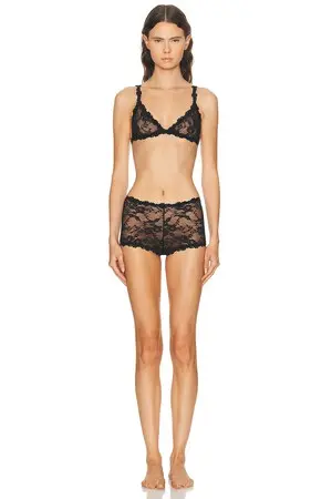 SKIMS Stretch Lace Boyshort In Black - Soot