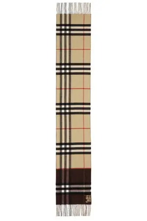 Burberry Double Giant Check Scarf In Brown