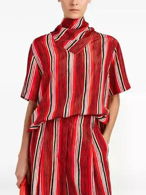 Proenza Schouler Amira Striped Blouse - Red