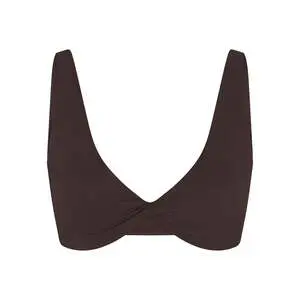 SKIMS Nike Matte Twist Front Bra - Dark Sepia