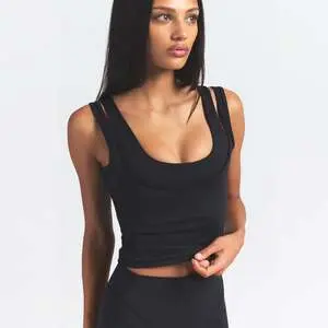 SKIMS Double Strap Sculpting Tank Top - Obsidian