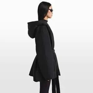 SKIMS Woven Nylon Wrap Coat - Obsidian