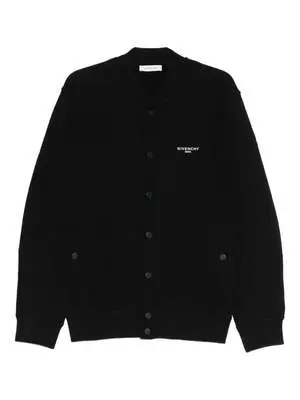 Givenchy Couture Seam Fleece Cardigan With Embroidery